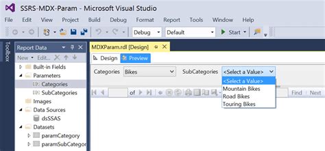 add cascading parameters in a ssrs report using mdx and