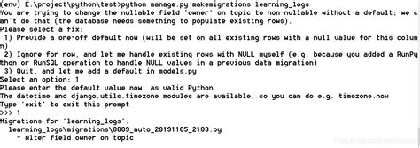 解决django报错：integrityerror not null constraint failed learning logs