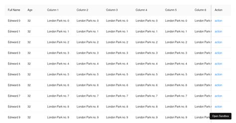 fixed header and scroll bar with the page antd 4 8 6 codesandbox