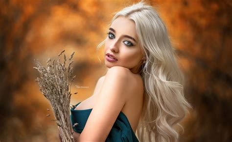Wallpaper Women Maksim Romanov Portrait Depth Of Field Blonde