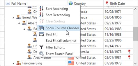 tree list wpf controls devexpress documentation
