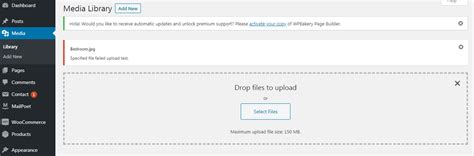 resolve specified file failed upload error in wordpress