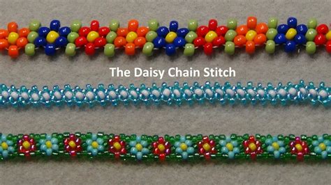 Beaded Daisy Chain Stitch Tutorial Beaded Bracelets Bracelet