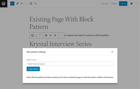 wordpress block patterns the complete krystal blog