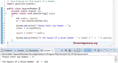 java program to find square of a number laptrinhx