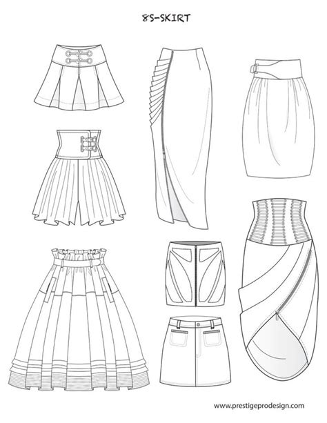 Fashion Flat Sketches For Skirts Fashion