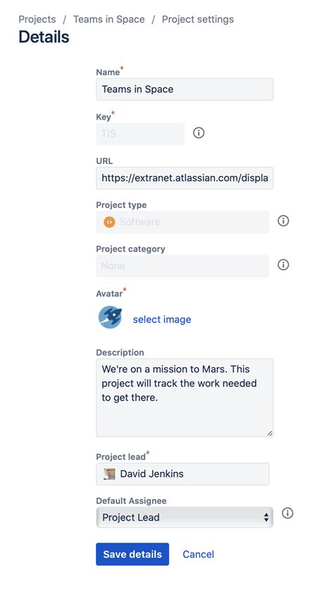 edit a project s details jira work management cloud atlassian support