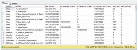 index fragmentation report in sql server