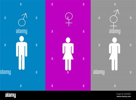 An Illustration Of Three Gender Signs Distinguished By Person Figures