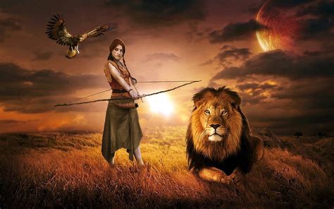 3840x2160px 4k Free Download Female Fantasy Warrior Brown Eagle