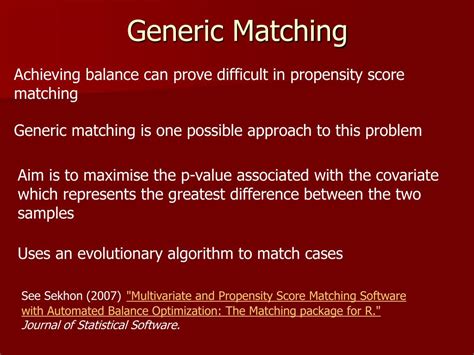 Ppt Using Matching Techniques With Pooled Cross Sectional Data