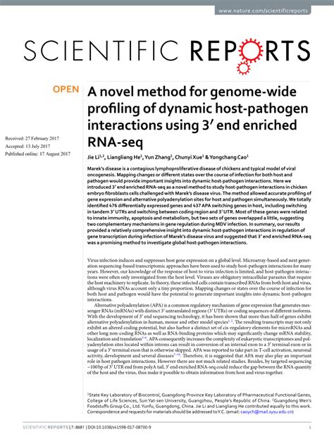 Pdf A Novel Method For Genome Wide Profiling Of Dynamic Host Pathogen
