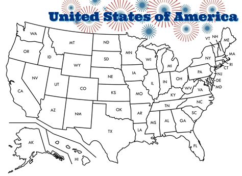 Map Of Usa For Coloring