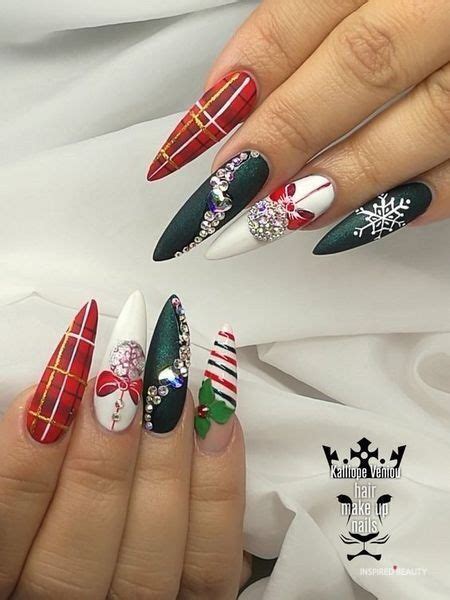 50 Festive Acrylic Christmas Nails 2023 Inspired Beauty Christmas