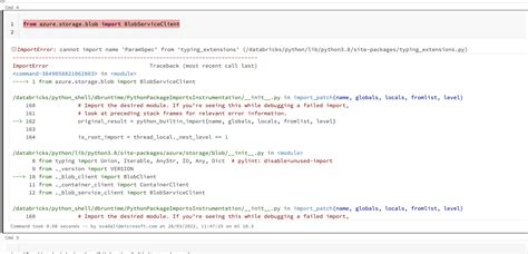 blobserviceclient importerror cannot import name paramspec from