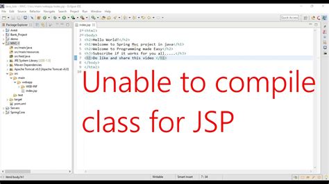 unable to compile class for jsp youtube