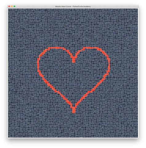 mosaic heart curve with python turtle learn python