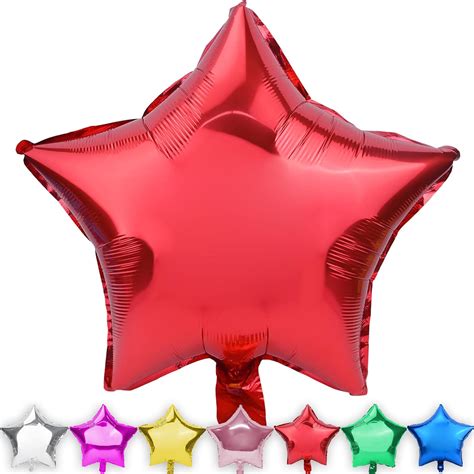 Star Balloons 20 Pieces 18 Red Star Shape Foil Balloons