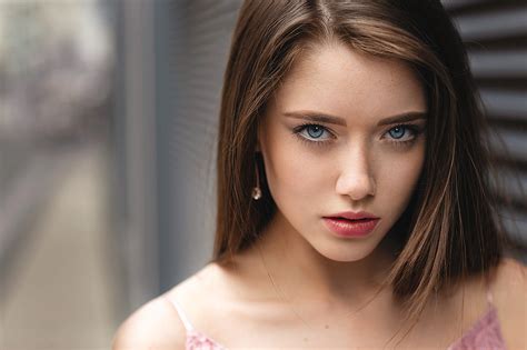 1920x1080 Model Eyes Brunette Face Kristina Uhrinova Blue Eyes