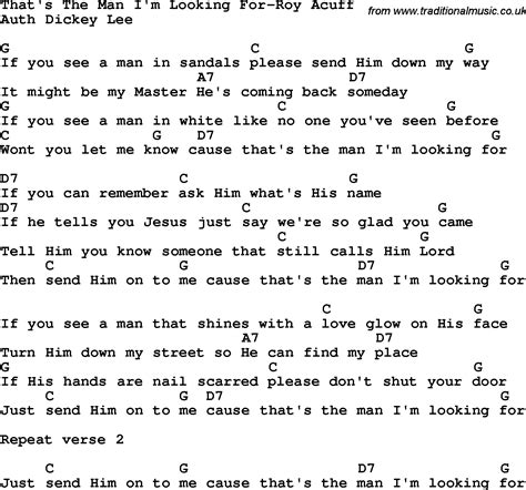 Country Southern And Bluegrass Gospel Song Thats The Man Im Looking