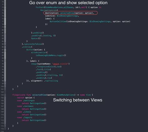 help with navigationlink i made an enum with 4 options i am trying