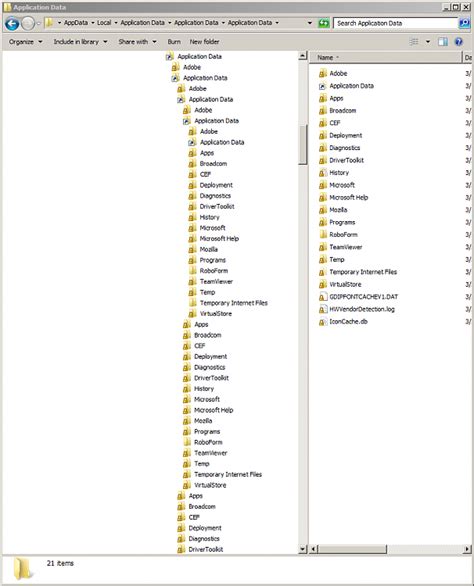 dozens of application data folders nested embedded windows 7 help forums