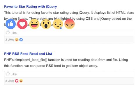 facebook like emoji rating with php using jquery ajax phppot