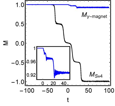 Normalized Average Magnetization Of A γ Magnet With N 5 Blue Curve