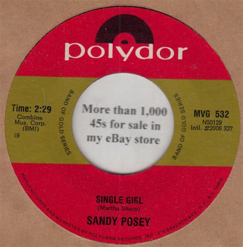 Sandy Posey 45 Rpm Single Girl B W Born A Woman Ebay