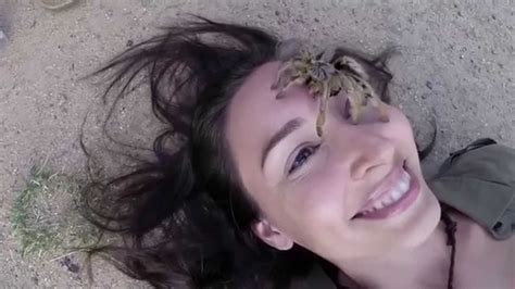 Giant Spider Crawls Across Girls Face Youtube