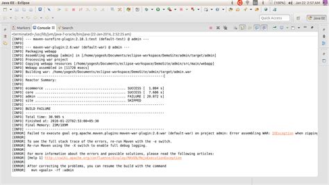 eclipse failed to execute goal org apache maven plugins