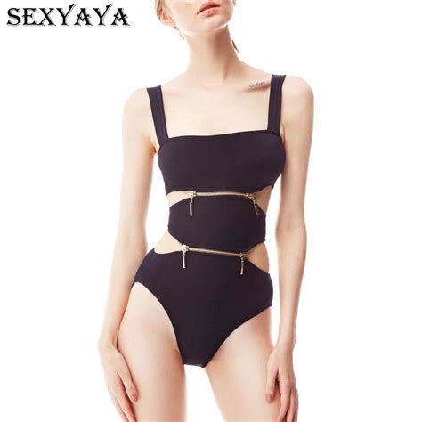 2018 Sexy Zipper One Piece Swimsuit Women Fused Swimwear Female Bather