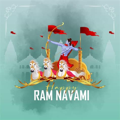 Premium Vector Happy Ram Navami Indian Festival Celebration Card