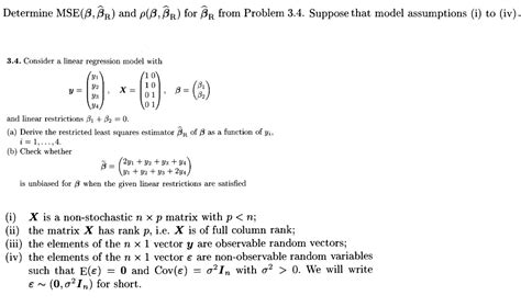 Solved Determine Mse B Br And P B B1 For Br From Problemn 3 4