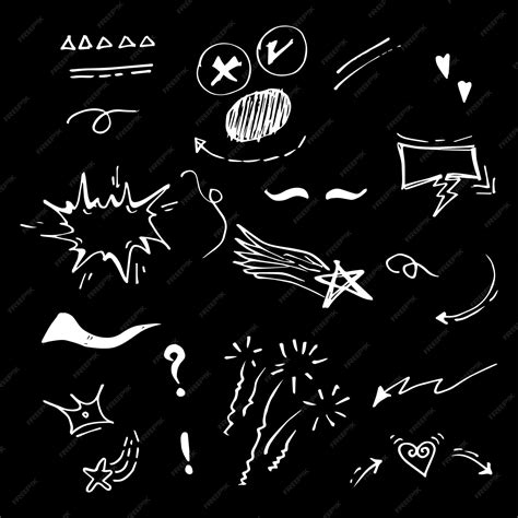 Conjunto Desenhado à Mão De Elementos De Design Doodle Uso Para