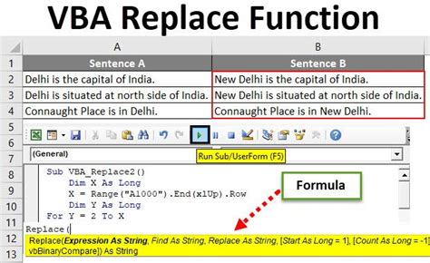 vba replace function how to use excel vba replace function