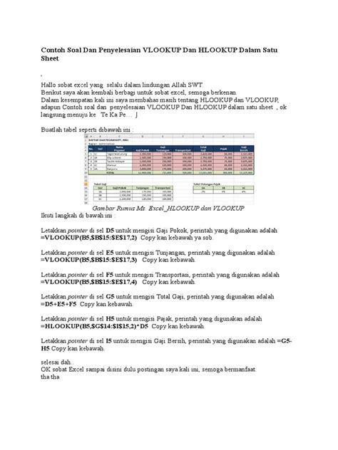 contoh soal dan penyelesaian vlookup dan hlookup dalam