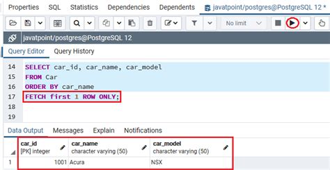 postgresql fetch clause javatpoint