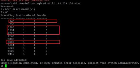 enable and disable sql server trace flags on a linux server
