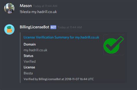 whmcs blesta license verification discord bot hostedtalk