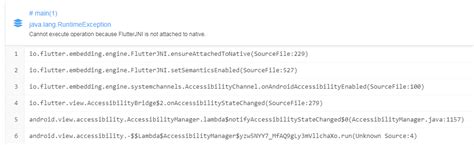 cannot execute operation because flutterjni is not
