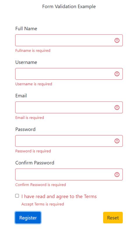 Reactive Forms Validation Using Angular 12