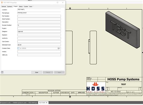 solved how to get the model assembly part number to auto populate in