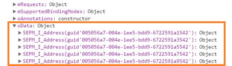 javascript how to go through each object in odata