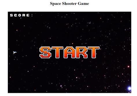 space shooter game using javascript with free source code sourcecodester