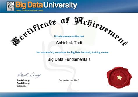 bigdata certificate