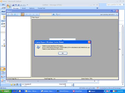 failed to load database information error in file crystal report ~ krk