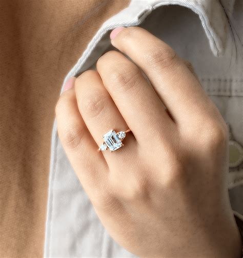 Emerald Cut 1 50ct Moissanite And Diamond Engagement Ring In Yellow