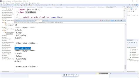 lab 1b write a java program to implement the stack using