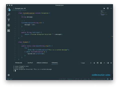 java user defined or custom exception example codevscolor